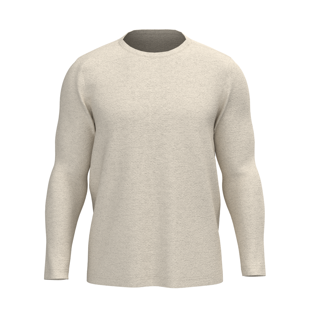 M LS Crew Tee - Coverstitch - Element R Heather - Sand Heather ...